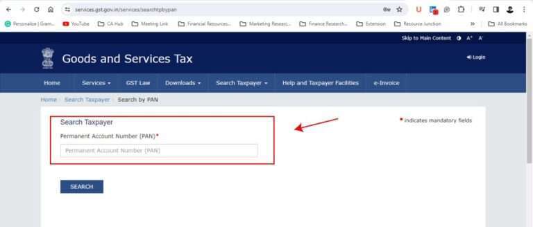 GST Number Search by PAN (7 Steps Guide With Picture)